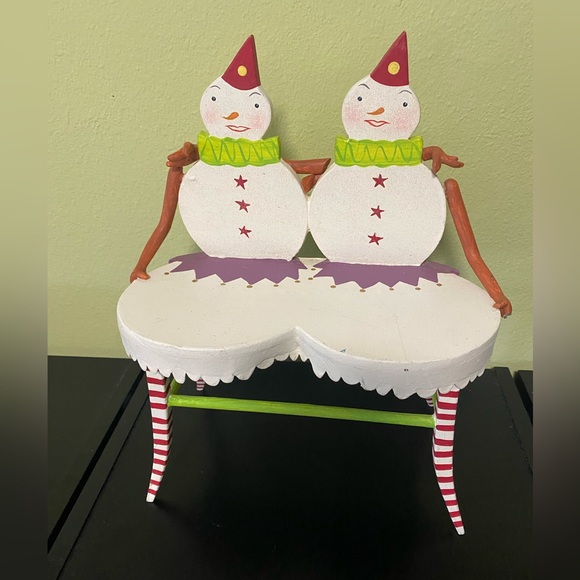 Department 56 | Holiday | Vintage Dept56 Clown Snowman Bench Decoration ...